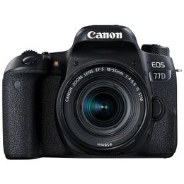 Spiegelreflexkamera EOS 77D - Schwarz + Canon Zoom Lens EF-S 18-55mm f/4-5.6 IS STM f/4-5.6