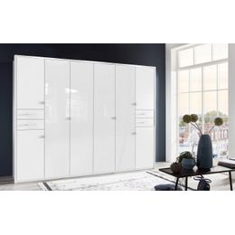 freiraum Drehtürenschrank Danzig in WEISS + GLAS WEISS