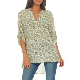 malito more than fashion Schlupfbluse 6703 Bluse mit Kreis Blumen Print 3/4 Ärmeln Einheitsgröße