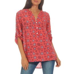 malito more than fashion Schlupfbluse 6703 Bluse mit Kreis Blumen Print 3/4 Ärmeln Einheitsgröße