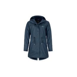 Leitfeuer Regenmantel Damen PU-Parka mit Punkte-Anker-Print