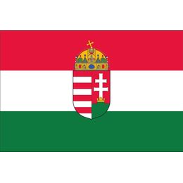 flaggenmeer Flagge Ungarn mit Wappen 160 g/m² Querformat
