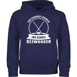 Shirtracer Hoodie Zum Eishockey geboren. Zur Schule gezwungen Kinder Sport Kleidung