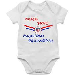 Shirtracer Shirtbody Meine erste WM Kroatien kroatisch 2024 Fussball EM Fanartikel Baby