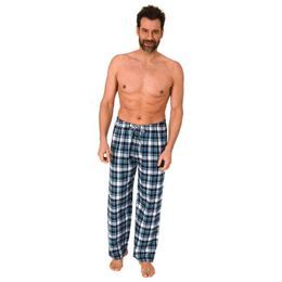 Normann Pyjama Herren Flanell Schlafanzug Hose in Karo-Optik