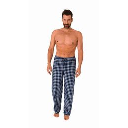 Trend by Normann Pyjama Herren Flanell Schlafanzug Hose lang in Karo Optik aus Baumwolle