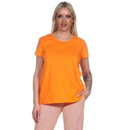 Normann Relaxanzug Damen Schlafanzug Shirt kurzarm Pyjama Oberteil Mix & Match unifarben