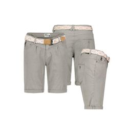 Urban Surface Bermudas Damen Short Bermuda kurze Hose Sommer Chino Stoff knielang mit Gürtel