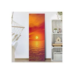 Bilderdepot24 Leinwandbild Strand Natur Modern Beautiful Sunset orange Bild auf Leinwand XXL