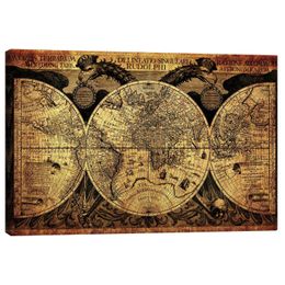 Posterlounge Leinwandbild Michaels Antike Weltkarten