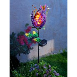 Solar-Gartenstecker "Blüte" (Farbe: lila)