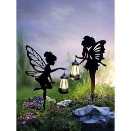 Solar-Deko "Fairy" mit LED-Laterne, 2er-Set