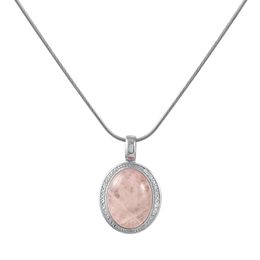 Zeeme Gemstones Halskette 925/- Sterling Silber Rosenquarz rosa 42+5cm Glänzend 9,1ct.