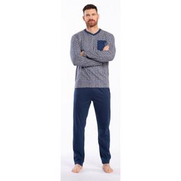 Eskimo Schlafanzug Herren Schlafanzug V Ausschnitt (2 tlg) Modisches Design