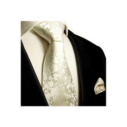 Paul Malone Krawatte Hochzeitskrawatte mit Tuch floral 100% Seide Bräutigam Hochzeit (Set