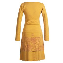 Vishes Jerseykleid Lagenlook Langarm Kleid mit Blumen-Spitze bedruckt Elfen