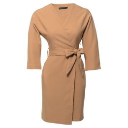 Freshlions Blusenkleid Kleid 'NADJA' Camel Größe S Wickel-Design