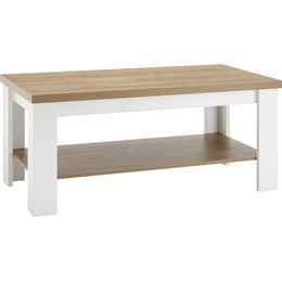 Couchtisch Home Affaire "Beauvais" Tische Gr. B/H/T: 120 cm x 50 cm x 60 cm, weiß (weiß pinie, applikation eichefarben dekor) Couchtisch Eckige Couchtische Holz-Couchtische Tisch
