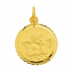 Adelia´s Kette mit Anhänger ADELIA´S "585 Gold Amor Ø 12 mm" Halsketten Gr. Gelbgold 585, goldfarben (gold) Damen Ketten mit Anhänger