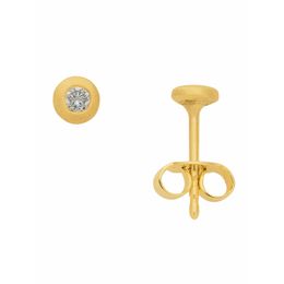 Adelia´s Paar Ohrhänger ADELIA´S Ohrringe Gr. Damen, 0,1 ct VVS = sehr sehr kleine Einschlüsse, Gelbgold 585, goldfarben (gold) Damen Ohrhänger