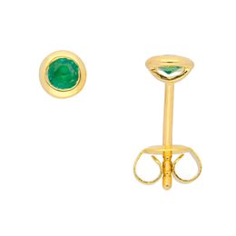 Adelia´s Paar Ohrhänger ADELIA´S "585 Gold Ohrringe Ohrstecker" Gr. Damen, Gelbgold 585, grün Damen Ohrhänger