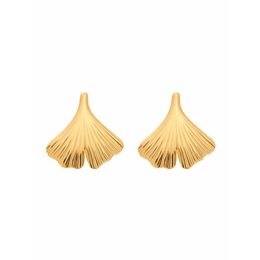 Adelia´s Paar Ohrhänger ADELIA´S "1 585 Gold Ohrringe / Ohrstecker Ginkoblatt" Gr. Damen, Gelbgold 585, goldfarben (gold) Damen Ohrhänger
