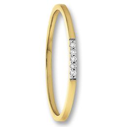 Diamantring ONE ELEMENT "0.03 ct Diamant Brillant Ring aus 585 Gelbgold" Fingerringe Gr. 48, mit Diamant, Gelbgold 585-Diamanten, goldfarben (gold) Damen Diamantringe