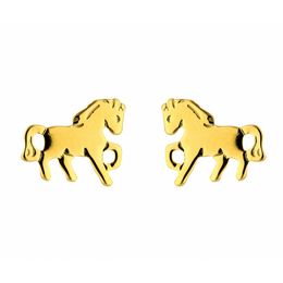 Adelia´s Paar Ohrhänger ADELIA´S "Damen Goldschmuck 1 585 Gold Ohrringe / Ohrstecker Pferd" Gr. Damen, goldfarben (gold) Damen Ohrhänger