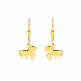 Adelia´s Paar Ohrhänger ADELIA´S "Damen Goldschmuck 1 585 Gold Ohrringe / Pferd" Gr. Damen, goldfarben (gold) Damen Ohrhänger