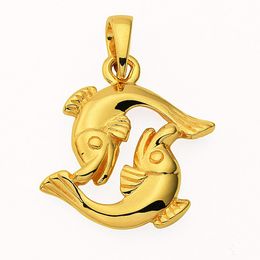 Adelia´s Kette mit Anhänger ADELIA´S "585 Gold Sternzeichen Fisch" Halsketten Gr. Gelbgold 585, goldfarben (gold) Damen Ketten mit Anhänger