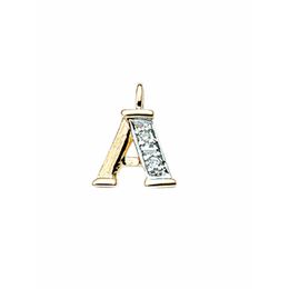 Adelia´s Buchstaben-Anhänger ADELIA´S "585 Gold Buchstabenanhänger mit Diamant" Schmuckanhänger Gr. Damen, 0,02 ct VVS = sehr sehr kleine Einschlüsse A, Gelbgold 585, goldfarben (gold) Damen Anhänger