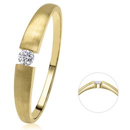 Diamantring ONE ELEMENT "0,05 ct Diamant Brillant Ring aus 585 Gelbgold" Fingerringe Gr. 48, mit Diamant, Gelbgold 585-Diamanten, goldfarben (gold) Damen Diamantringe