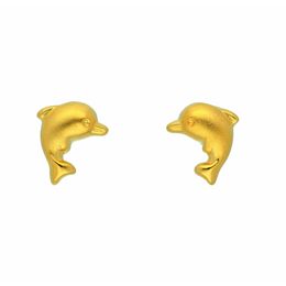 Adelia´s Paar Ohrhänger ADELIA´S "Damen Goldschmuck 1 585 Gold Ohrringe / Ohrstecker Delphin" Gr. Damen, goldfarben (gold) Damen Ohrhänger