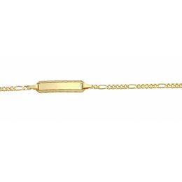 Adelia´s Goldarmband ADELIA´S "Damen Goldschmuck 585 Gold Figaro Armband 14 cm" Armbänder Gr. 14, Gelbgold 585, goldfarben (gold) Damen Armbänder Gold