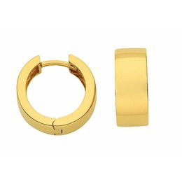 Adelia´s Paar Ohrhänger ADELIA´S "Damen Goldschmuck 1 585 Gold Ohrringe / Creolen Ø 15 mm" Gr. Damen, goldfarben (gold) Damen Ohrhänger