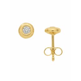 Adelia´s Paar Ohrhänger ADELIA´S "585 Gold Ohrringe Ohrstecker mit Diamant Brillant Ø 5,9 mm" Gr. Damen, 0,2 ct VVS = sehr sehr kleine Einschlüsse, Gelbgold 585, goldfarben (gold) Damen Ohrhänger