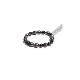 Perlenarmband DI PERLE "Damen Perlenschmuck Tahiti Perlen Armband ( 19 cm )" Armbänder Gr. 19, Edelstahl, schwarz (00. jan) Damen Perlenarmbänder