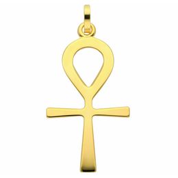 Adelia´s Kette mit Anhänger ADELIA´S "333 Gold Kreuz Lebenszeichen" Halsketten Gr. Gelbgold 333, goldfarben (gold) Damen Ketten mit Anhänger