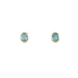 Adelia´s Paar Ohrhänger ADELIA´S "585 Gold Ohrringe Ohrstecker" Gr. Damen, Gelbgold 585, blau Damen Ohrhänger
