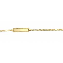 Adelia´s Goldarmband ADELIA´S "585 Gold Figaro Armband 14 cm" Armbänder Gr. 14, Gelbgold 585, goldfarben (gold) Damen Armbänder Gold