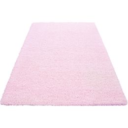 Hochflor-Teppich Home Affaire "Viva" Teppiche Gr. B/L: 200 cm x 290 cm, 45 mm, 1 St., rosa (hellrosa) Esszimmerteppiche Uni Farben, einfarbig, besonders weich und kuschelig