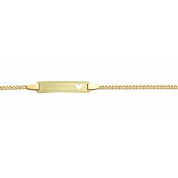 Adelia´s Goldarmband ADELIA´S "585 Gold Flach Panzer Armband 14 cm" Armbänder Gr. 14, Gelbgold 585, goldfarben (gold) Damen Armbänder Gold