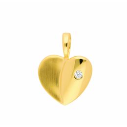 Adelia´s Kette mit Anhänger ADELIA´S "333 Gold Herz Zirkonia" Halsketten Gr. Gelbgold 333, goldfarben (gold) Damen Ketten mit Anhänger