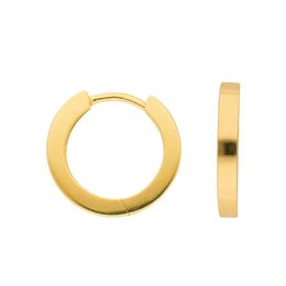Adelia´s Paar Ohrhänger ADELIA´S "585 Gold Ohrringe Creolen Ø 15,2 mm" Gr. Damen, Gelbgold 585, goldfarben (gold) Damen Ohrhänger