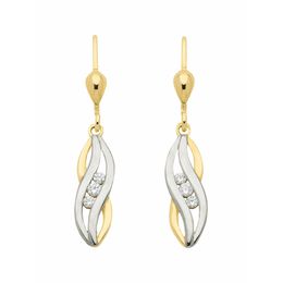 Adelia´s Paar Ohrhänger ADELIA´S "333 Gold Ohrringe mit Zirkonia" Gr. Damen, Gelbgold 333, goldfarben (gold) Damen Ohrhänger