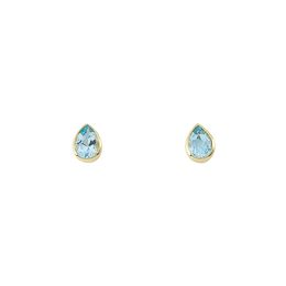 Adelia´s Paar Ohrhänger ADELIA´S "585 Gold Ohrringe Ohrstecker" Gr. Damen, Gelbgold 585, blau Damen Ohrhänger