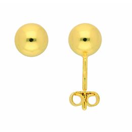 Adelia´s Paar Ohrhänger ADELIA´S "Damen Goldschmuck 1 585 Gold Ohrringe / Ohrstecker Ø 6 mm" Gr. Damen, goldfarben (gold) Damen Ohrhänger