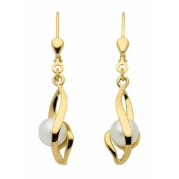 Adelia´s Paar Ohrhänger ADELIA´S "333 Gold Ohrringe mit Süßwasser Zuchtperle" Gr. Damen, Gelbgold 333, goldfarben (gold) Damen Ohrhänger