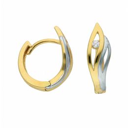 Adelia´s Paar Ohrhänger ADELIA´S "1 333 Gold Ohrringe / Creolen mit Zirkonia" Gr. Damen, Gelbgold 333, goldfarben (gold) Damen Ohrhänger