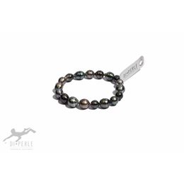 Perlenarmband DI PERLE "Damen Perlenschmuck Tahiti Perlen Armband ( 19 cm )" Armbänder Gr. 19, Silber 925 (Sterlingsilber), silberfarben (30. dez) Damen Perlenarmbänder